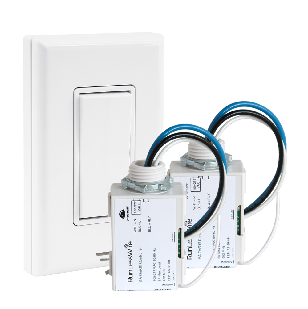 2 FIXTURE KIT: 2 RECEIVERS, 1 SWITCH - 2 Sconces Wireless Lighting Kit