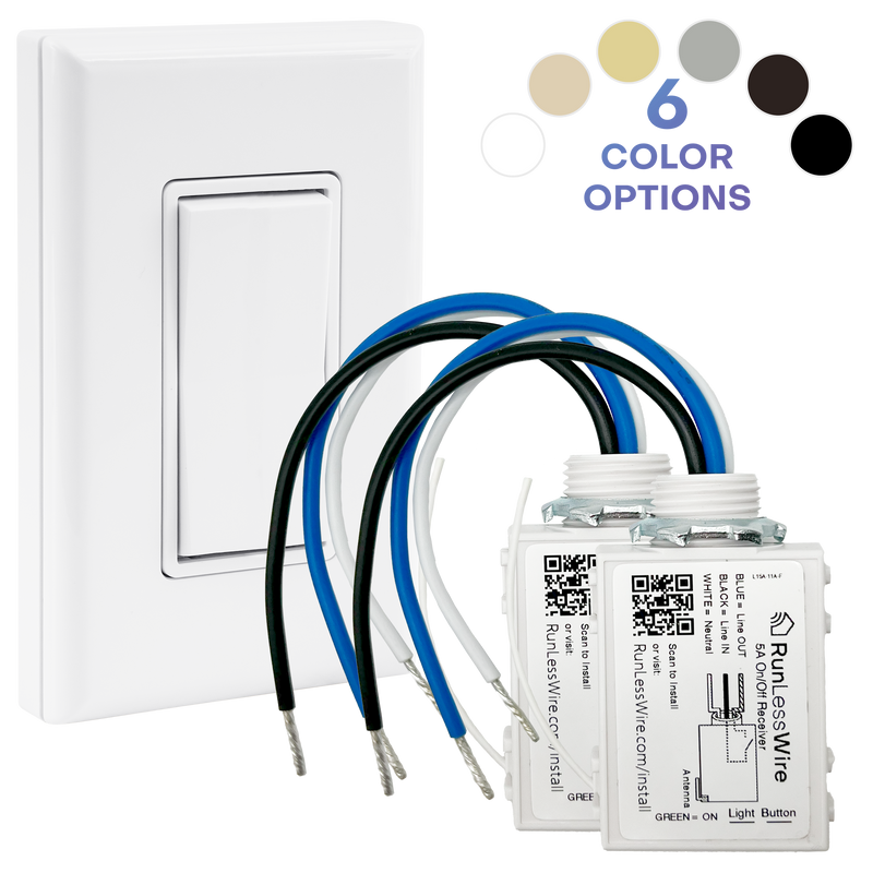 2 FIXTURE KIT: 2 RECEIVERS, 1 SWITCH - 2 Sconces Wireless Remote ...