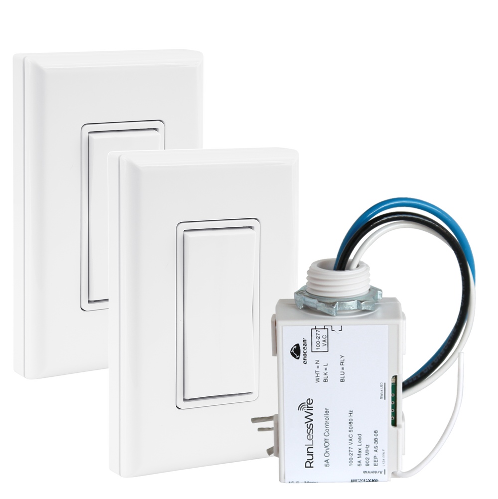 3-Way Wireless Fan & Light Switch Kit – 1 Receiver, 2 Switches