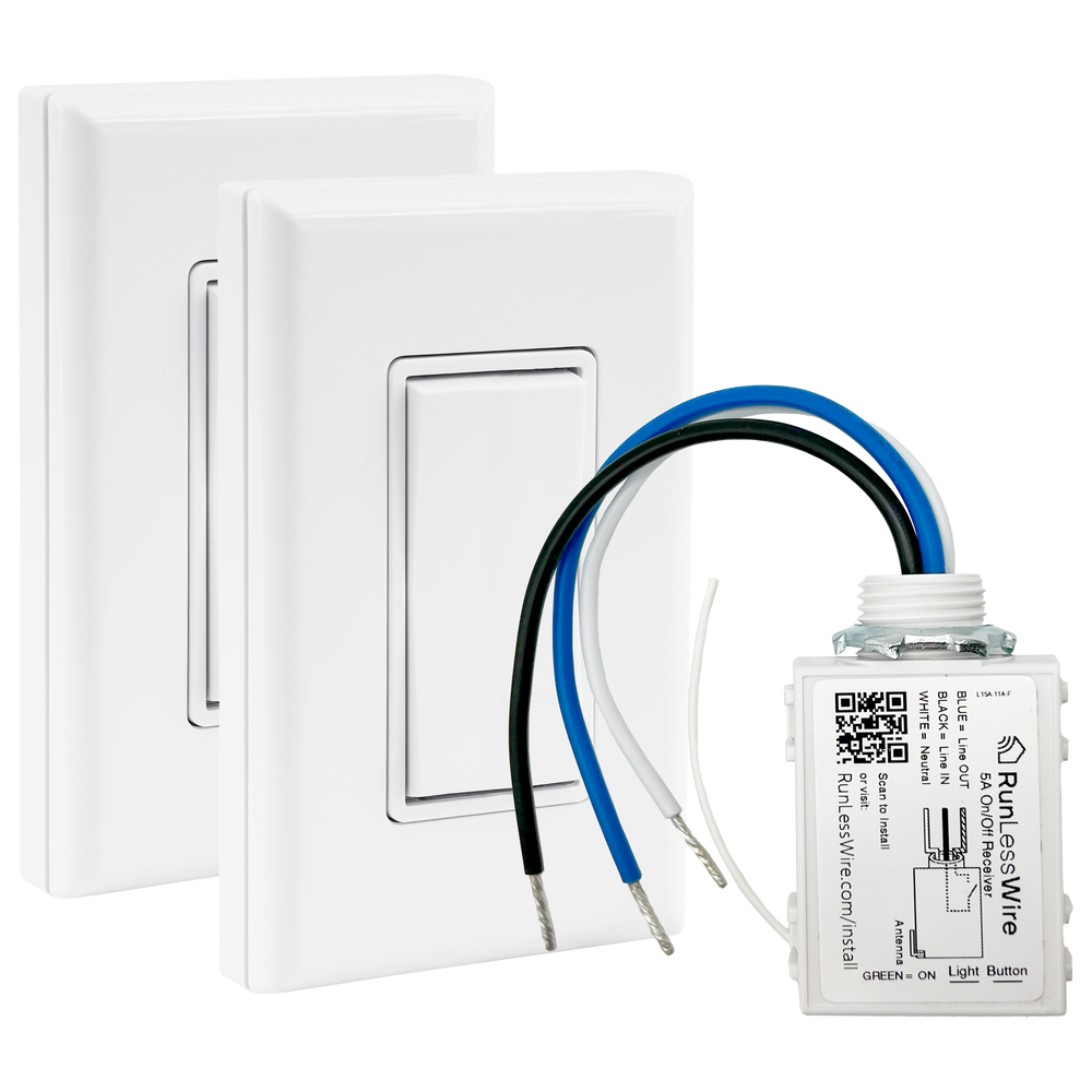 3-Way Wireless Switch Kit – 1 Receiver, 2 Switches