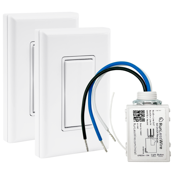 3-Way Wireless Switch Kit – 1 Receiver, 2 Switches
