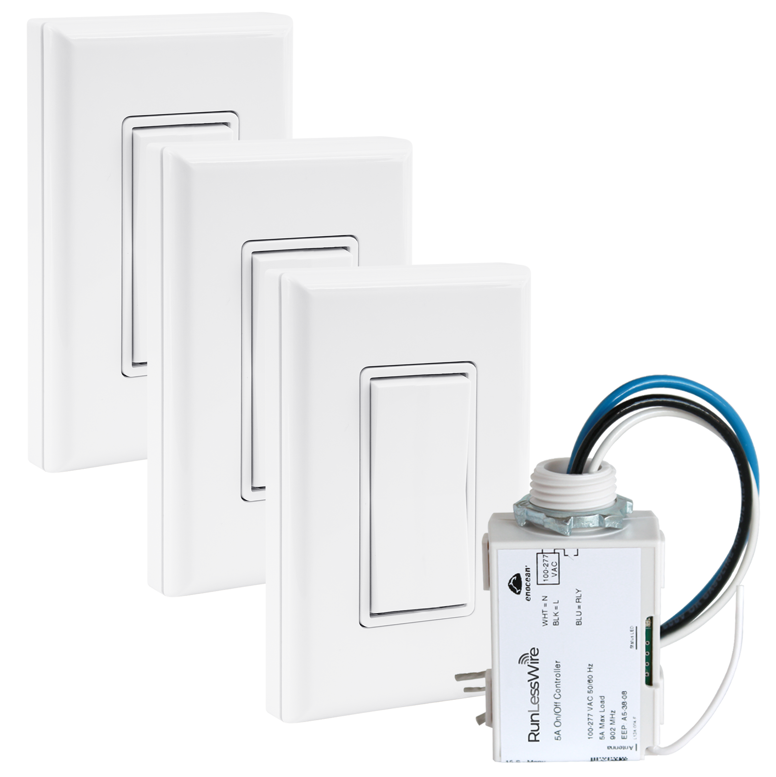 4-way Wireless Light Switch Kit – 1 Controller, 3 Light Switches