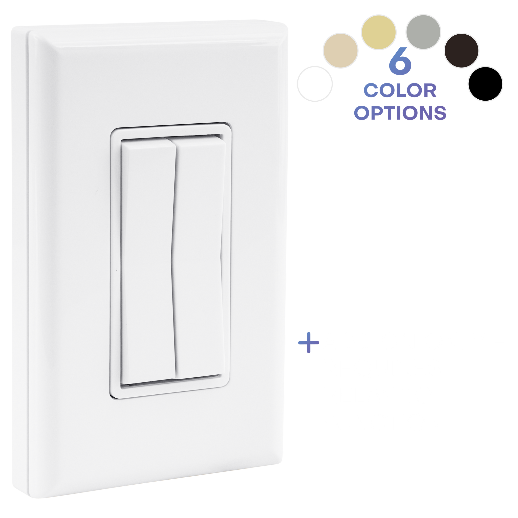 Wireless & Battery-Free Light Switch – Dual Rocker – RunLessWire
