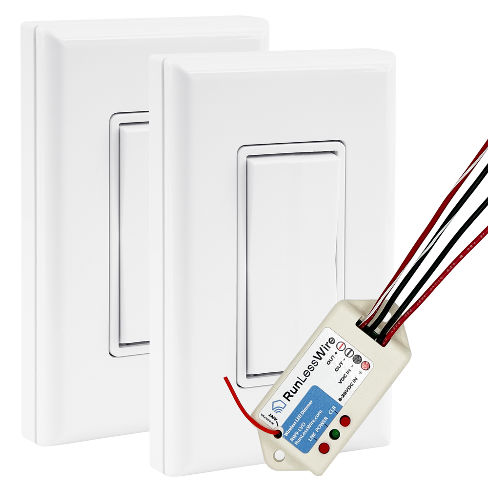 3-WAY LOW VOLT LED DIMMABLE WIRELESS SWITCH KIT - Ultra-Smooth PWM Rec